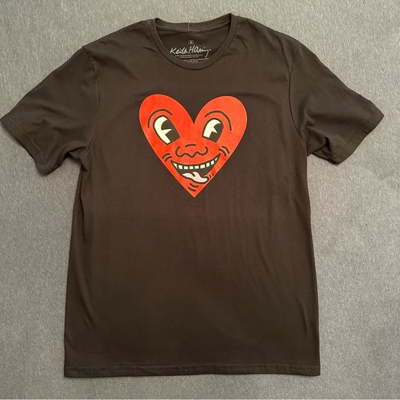 keith haring | Shirts | New Keith Haring Heart Art Tee Tshirt Black M ...